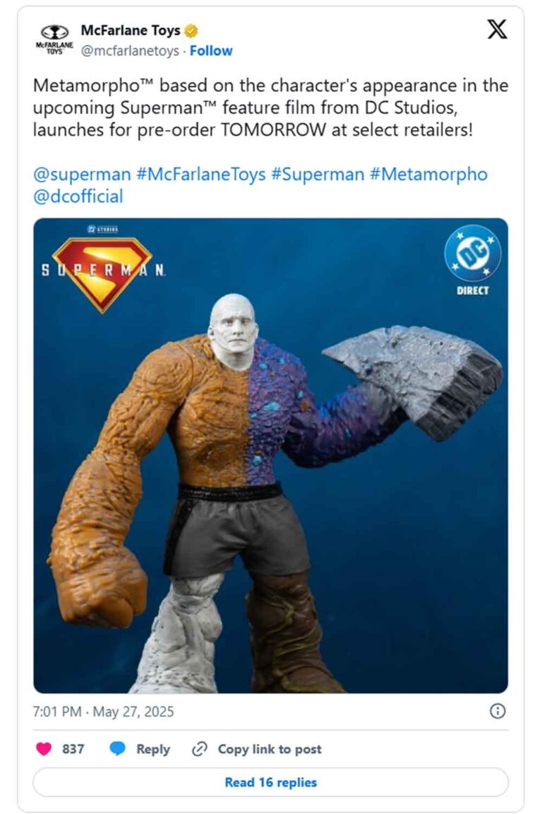 Primera imagen del merchandising de Superman con la transformación de Metamorfo | Cinemascomics.com